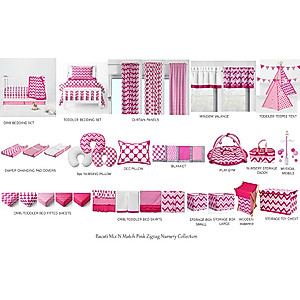 Bacati - ONE Large DOTS Soft Breathable 100% Cotton Percale Baby Crib Fitted Sheet - Fits Standard 28 x 52 x 5 Crib & Toddler Mattresses (Pink/Fuchsia)