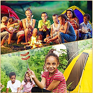 36 Pcs Marshmallow Roasting Sticks Campfire Smores Skewers for Fire Pit 32 Inch Long Extendable Fork Smores Sticks with Wooden Handle 3 Pcs Storage Bag for Cooking Grill Hot Dog Camping Accessories