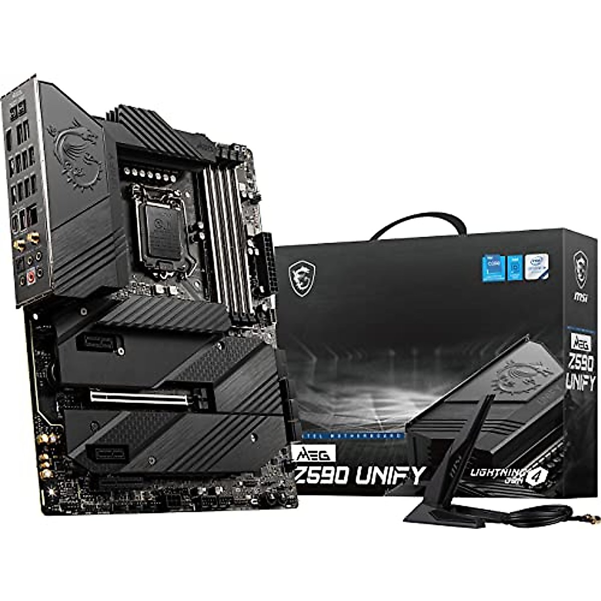 MSI MEG Z590 Unify Gaming Motherboard (ATX, 11th/10th Gen Intel Core, LGA 1200 Socket, DDR4, PCIe 4, SLI/CFX, M.2 Slots, Wi-Fi 6E)
