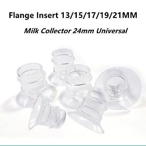 2PCS Flange Insert 17mm Compatible with Medela/Spectra/Willow/TSRETE/Momcozy S9/S12/S9Pro/S12Pro Breastpump 24mm Shields, Reduce 24mm Nipple Tunnel Down to Correct Size, Pump Parts Replace