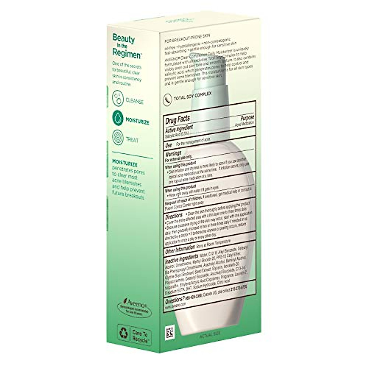 Aveeno, Facial Moisturizers Clear Complexion Daily Moisturizer Pump,4 fl oz