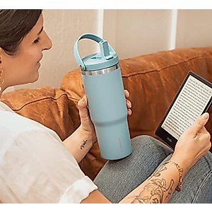 Hydrapeak Nomad 32 oz Tumbler with Handle and Straw Lid, Leakproof Tumbler, Tumbler Lid Straw, Double Insulated Tumblers, 32oz Double Insulated Cup Straw, Stainless Steel (Modern Cream)