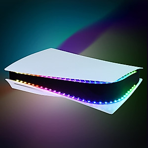 LED Light for PS5/PS5 Slim, RGB Light Strip DIY Decoration for PS5/PS5 Slim Console with 5050 LED Lights Flexible Lights Strips for PS5/PS5 Slim Console