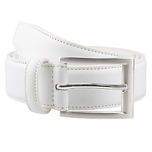 Gelante Men's Classic Dress Leather Belt G2064-White-M