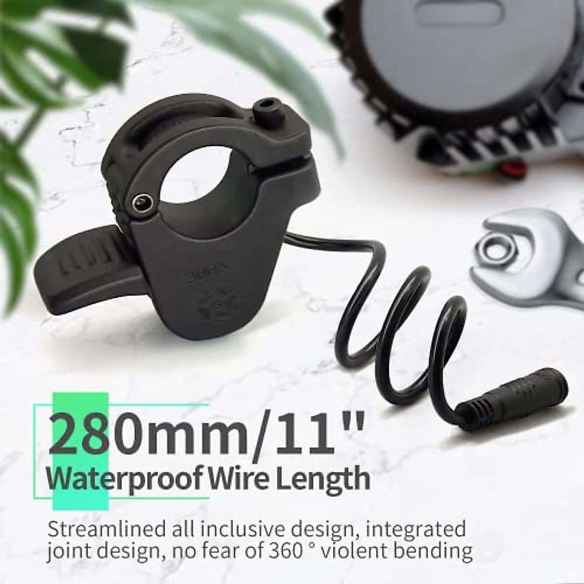 MUSELK E-Bike 300X Thumb Throttle 3PIN Female Waterproof Plug Throttle for 12V-72V BBS01 BBS02 Mid Motor Electric Bike Accelerator