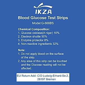 IKZA G-666BS Blood Glucose Test Strips, Include 100 Diabetes Blood Test Strips and 100 Lancets Compatible G-666B, Pain Reduction Design, Glucometer Accessories, Glucose Meter Test Strips for Home Use
