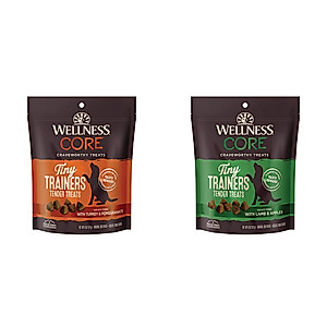 Bundle of Wellness CORE Soft Tiny Trainers, Natural Grain-Free Dog Treats for Training, Made with Real Meat, No Artificial Flavors (Turkey & Pomegranate,Lamb & Apple, 6 Ounce Bag)
