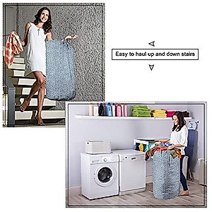 Beegreen XX-Large Drawstring Laundry Hamper Geometric 115L Laundry Bag, Collapsible Laundry Baskets with Handles, Dirty Clothes Hamper for Bedroom Bathroom Dorm,Foldable Tall Clothes Hamper