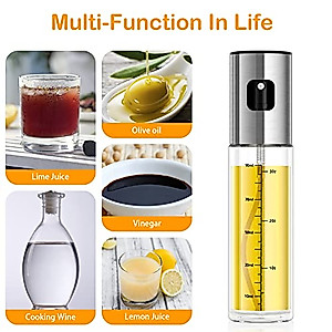 Uktunu Oil Sprayer for Cooking,2 Pack 100ml Glass Olive Oil Sprayer Mister, Olive Oil Spray Bottle, Kitchen Gadgets Accessories for Air Fryer, Canola, Widely Used for Salad Making, Frying, BBQ