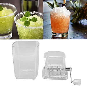 Hand Cranked Ice Crusher, Clear Rustproof Multifunctional Manual Ice Crusher Household Ice Breaker Mini Portable Ice Maker with Stainless Steel Blades for Home Kitchen(Transparent)