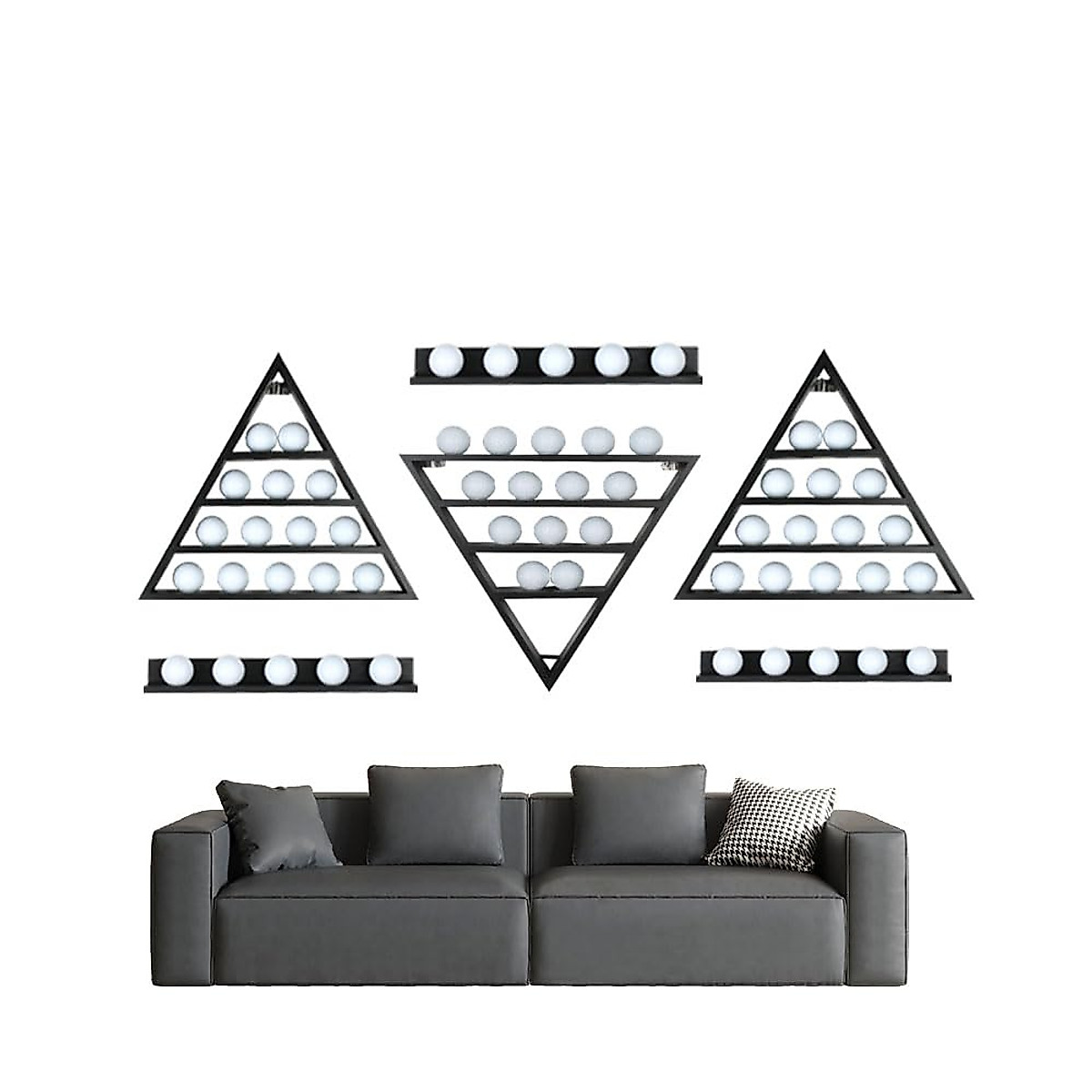 Golf Ball Display Case,Hole in One Golf Ball Display Case,for Display and Collection Golf Ball Display Case Wall Mount，Black(Wood)