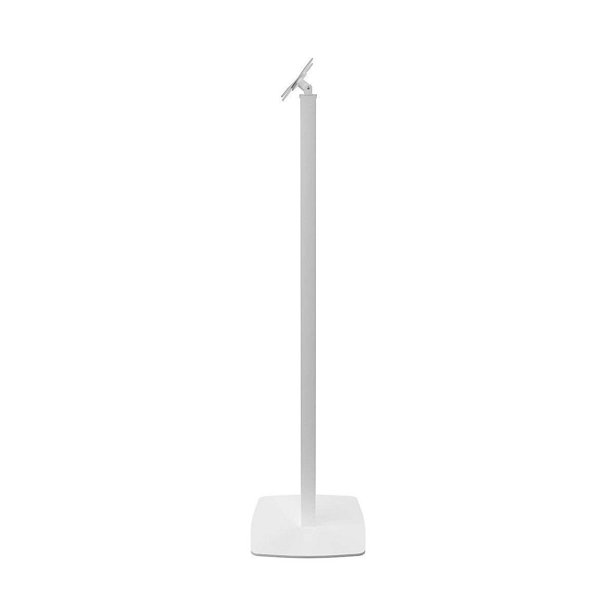 Metal Pole Floor Stand- CTA Premium Thin Profile Retail & Tradeshow Stand with VESA Plate and Base – Compatible with CTA’s Locking Mount (PAD-PARAW) or Any VESA Compatible Mount (ADD-CHKW) - White