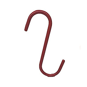Set of 10 pc S Shape Utility Hook Set, Vinyl Coated or Chromed Wire (Red Vinyl)