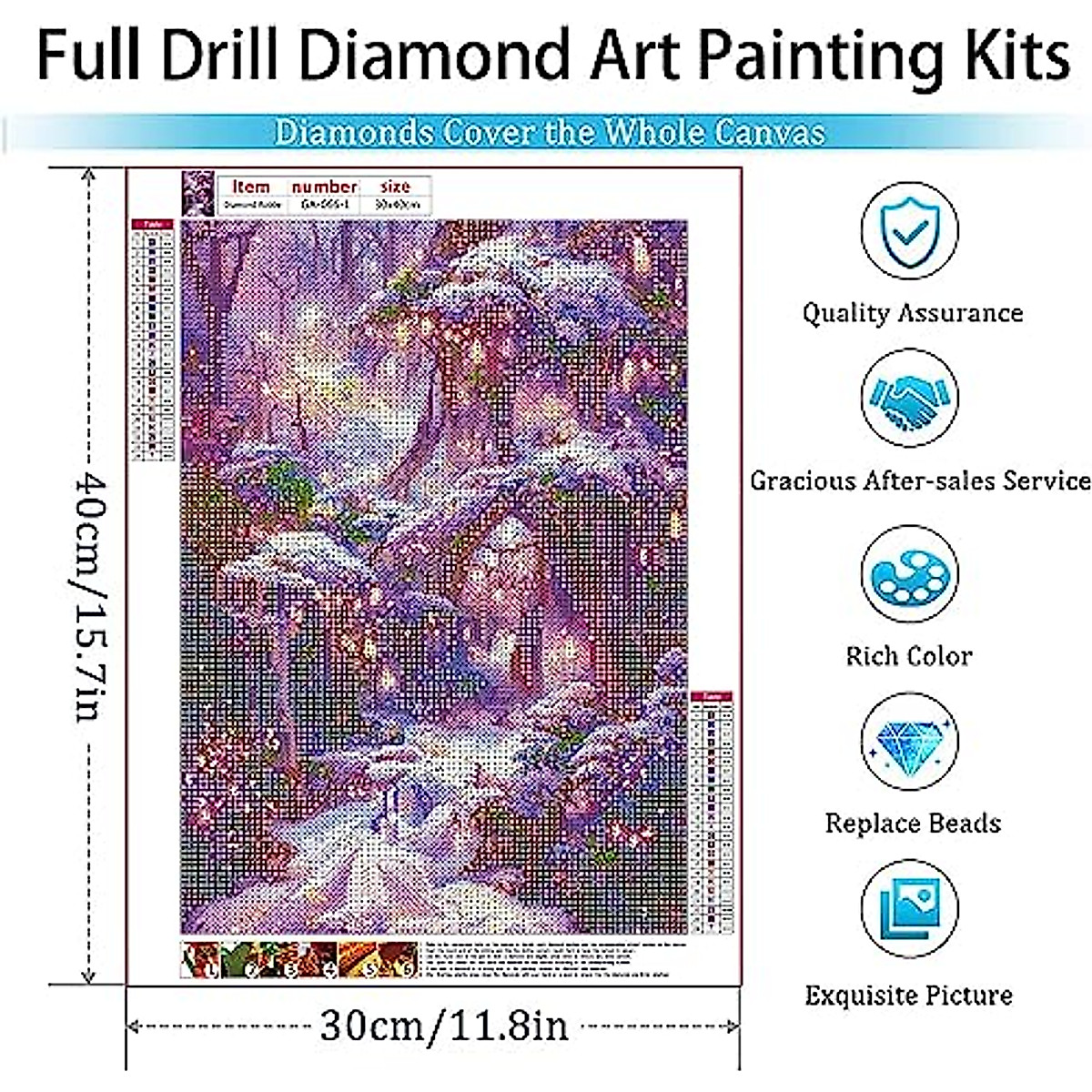 GemZono 2 Pack Diamond Painting Kits for Adults&Kids DIY 5D Diamond Art Paint with Round Diamonds Full Drill Gem Art Painting Kit for Home Wall Decor Gifts(12x16inch/30×40cm)