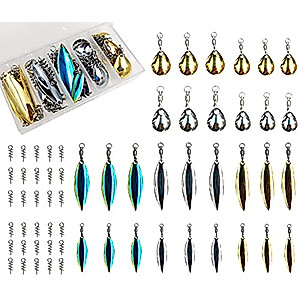 30pcs Tail Spinners Willow Colorado Blade Spin Lure Making for Senko Lures Worms Bass Fishing Soft Plastic Lures