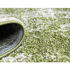 Unique Loom Bromley Collection Area Rug - Wells (5' 1" Round Green/Ivory)