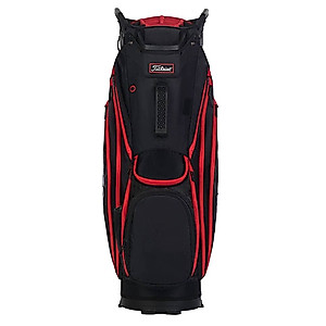 Titleist Cart 14 Lightweight Golf Bag, Black/Black/Red