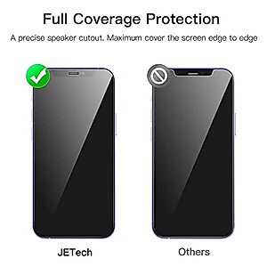 JETech Full Coverage Screen Protector for iPhone 12 mini 5.4-Inch, 9H Tempered Glass Film Case-Friendly, HD Clear, 3-Pack