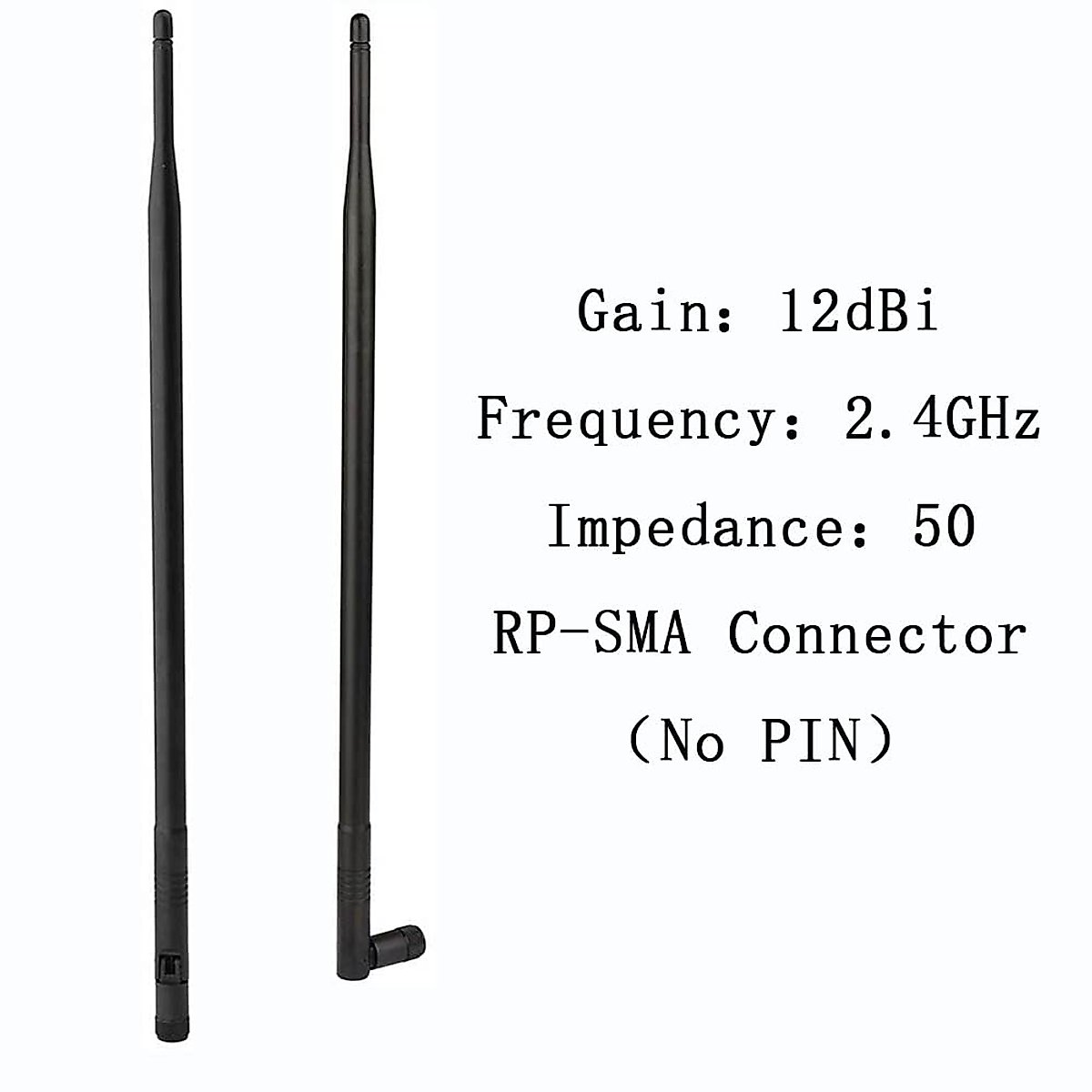 Superbat High Gain WiFi Antenna 8dbi 2.4GHz 5.8GHz Antenna with RP-SMA Connector for PCI-E WiFi Network Card Wireless Network Router Extender etc. 2-Pack