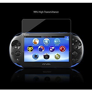 (4-Pack) 2 Front+2 Back Covers Screen Protectors for Sony PlayStation Vita 2000, Akwox 9H Tempered Glass Front Screen Protector and HD Clear PET Back Screen Protective Film for PS Vita PSV 2000