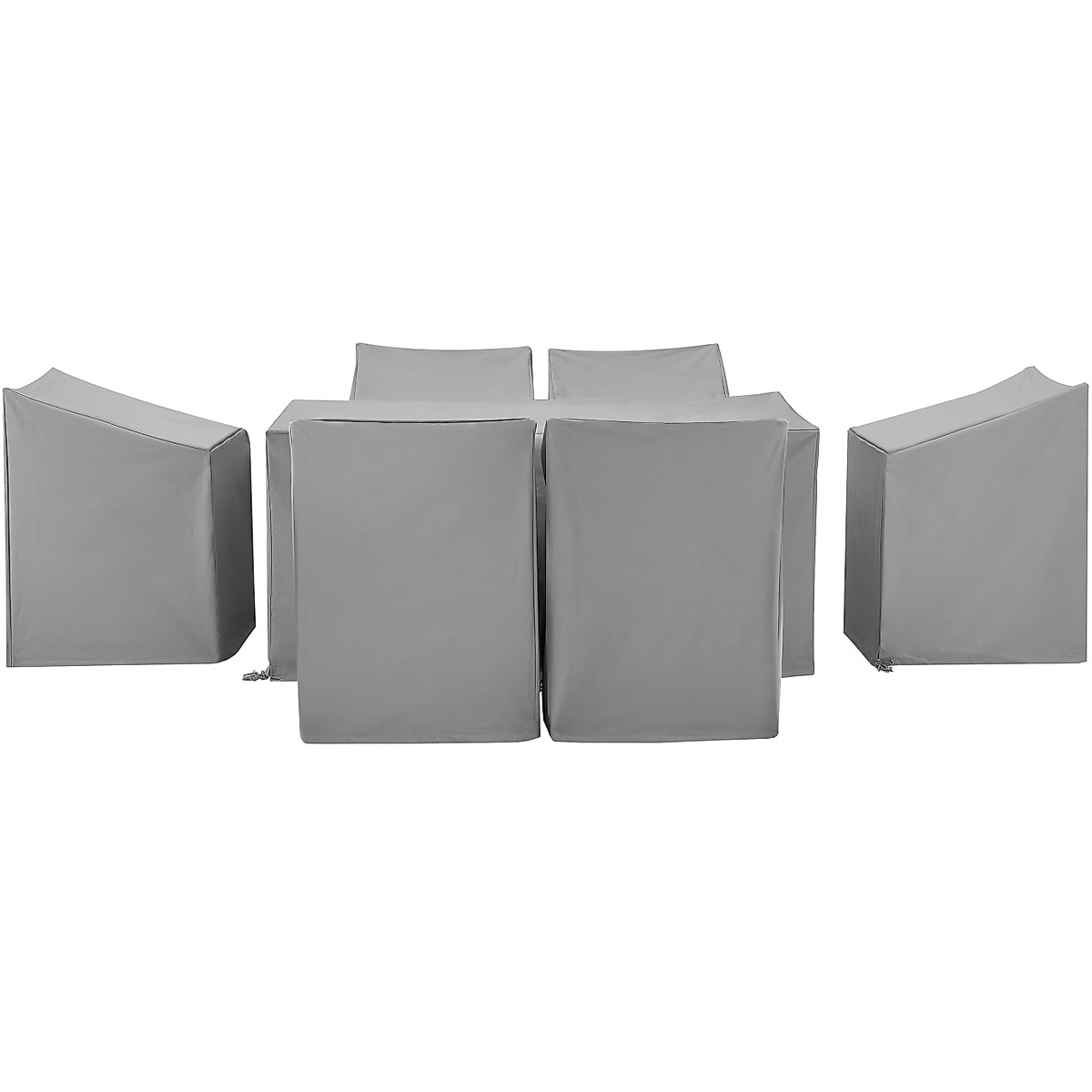 Crosley Furniture Patio Furniture Covers, Waterproof 7-Piece Cover Set for Dining, Outdoor Table and Chairs, Gray