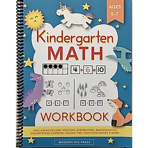 Kindergarten Math Workbook: Kindergarten and 1st Grade Workbook Age 5-7 | Homeschool Kindergarteners | Addition and Subtraction Activities + Worksheets (Homeschooling Activity Books)