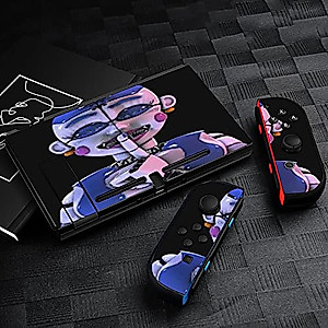 Ba-llora FNAF Sticker for Switch Protector Cover Protective Faceplate Full Set Console Dock for Switch/Switch lite