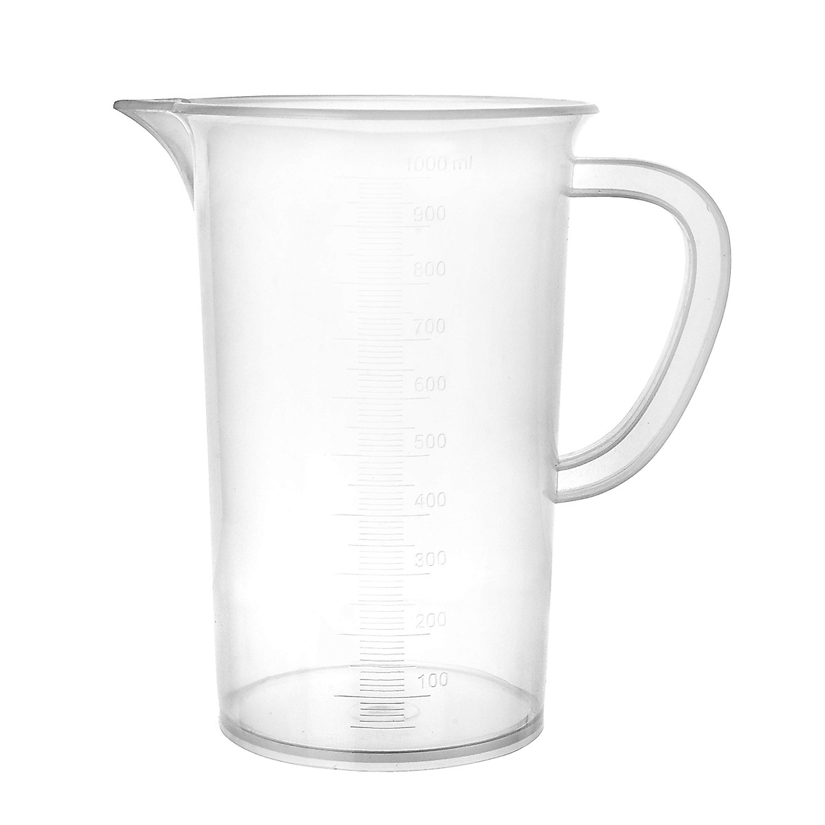 EISCO Plastic Pitcher, 1000mL (1L) - Molded Graduations - Chemical Resistant & Autoclavable Polypropylene - Measuring Jug