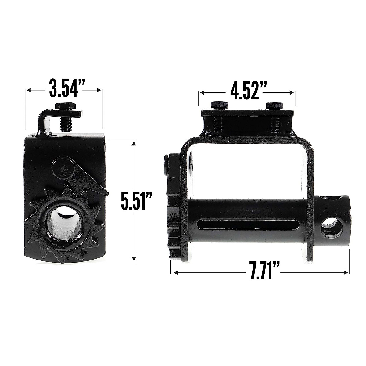 US Cargo Control Standard Portable Winch, Durable Steel Winch with Protective Finish, 2 Set Screws for Bolt-On Bottom Mount Application, Holds Up to 20 Feet of Excess Webbing, 4 Inch, Black, 5-Pack