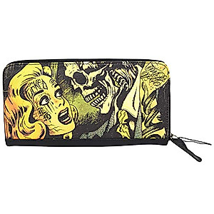 Liquorbrand Horror B Movie cartoon zip around clutch Wallet