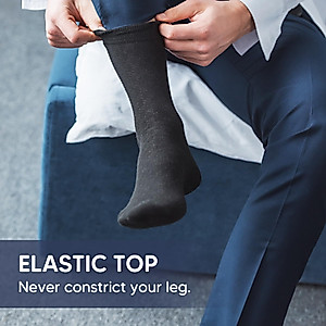 BampooPanPa Men's Max Cushioned Crew Socks, 4 Pair Comfortable Crew Men Socks, Seamless Stretchy Casual Sports Socks, Grey(4 Pairs),9-11