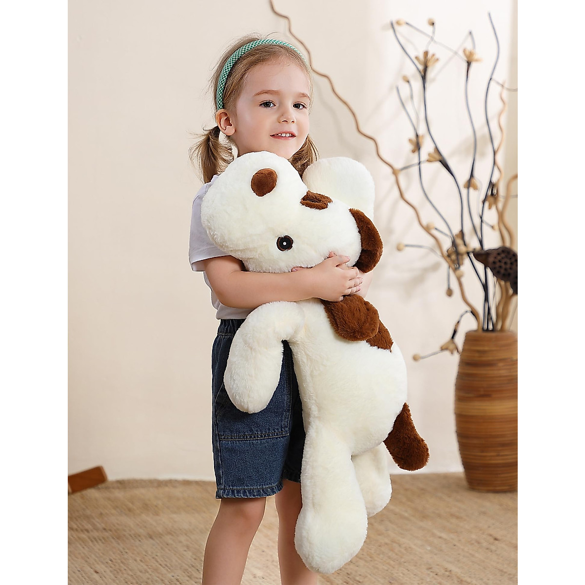 Gubuy 5 lb Weighted Animal Plush, 24in Weighted Cute Dog Plushie Toy Dolls Pillows (Dog)