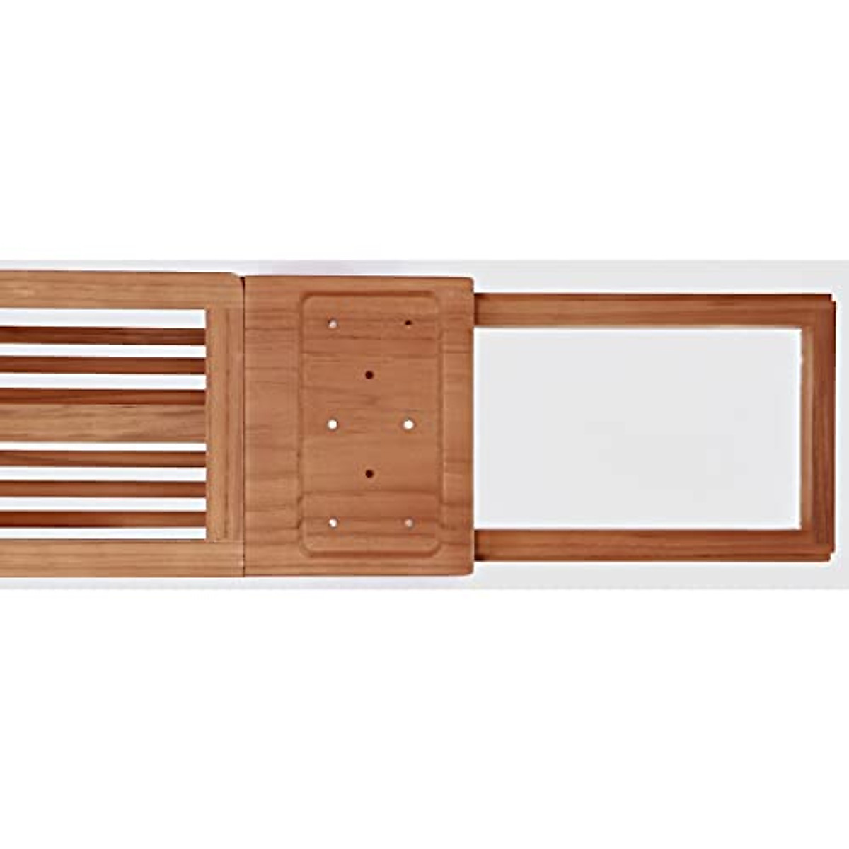 Ginsey Teak Bathtub Caddy Tray - Expandable Teak Bath Tray for Tub with Wine and Book Holder