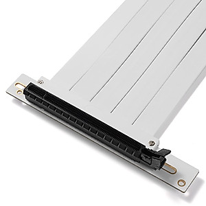 Formulamod Vertical GPU Mounting Bracket Graphics Card Holder Kit with PCI-E 4.0 x16 Riser Cable 90 Degree Right Angle 20cm (White)