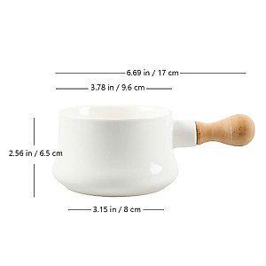 DOITOOL Mini Butter Warmer Milk Pot Milk Pan Enamel Saucepan Butter Warmer Ceramic Nonstick Butter Warmer Cooking Pot Boiler Pot Heating Stew Pot Cookware for Food Chocolate Melting 380ML