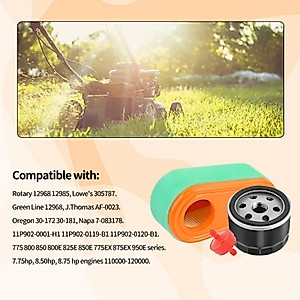 Aouton 795066 Air Filter 796254 Pre Filter for To-ro Timemaster 30 Inch Mower 775EX 800E 825E 850 850E 875EX 950E Engines HD775HW HU775AWD BS 111P02 111P0 55419 Air Filter with 12-050-01-S Oil Filter