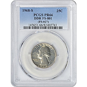1968-S Washington Quarter DDR FS-801 PR66 PCGS