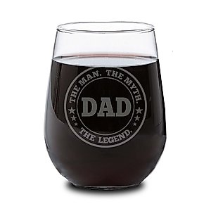 MYETCHEY Dad The Man The Myth The Legend, Wine Glass, Wine Glasses for Dad, Grandpa Wine Glass, Father's Day Gifts, Personalized Wine Glass