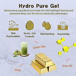 Purederm Gold Emu Hydro Pure Gel Mask (5 Pack) Hydrogel Face Mask for Nourishing & Revitalizing