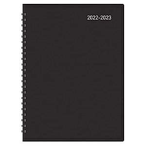Office Depot® Brand 18-Month Weekly/Monthly Academic Planner, 6" x 8", 30% Recycled, Black, July 2022 To December 2023