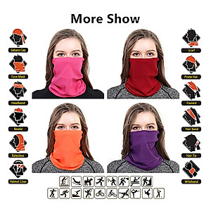 VANCROWN Neck Gaiter Headband Headwear Head Wrap Face Mask Magic Scarf Bandana for Men and Women (12PCS.Solid Color.4)