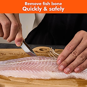 Rainspire Stainless Steel Fish Bone Tweezers Remover Tool Set, Fish Bone Pliers/Tweezers, Kitchen Food Cooking Tweezers, Seafood Tools Kitchen Gadgets Home Gadgets, Non-Slip