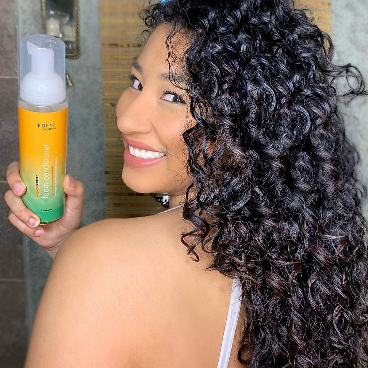 EDEN BodyWorks Papaya Castor Foam Styling Conditioner | 8 oz | Reduce Frizz, Set Styles, Nourish & Smooth Hair