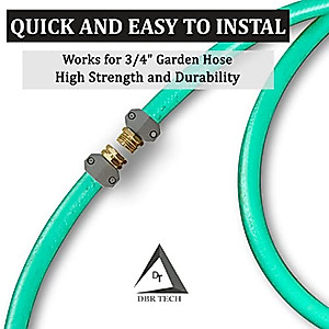 DBR Tech Garden Hose Repair Kit, Male and Female Solid Aluminum Alloy Connectors, Heavy-Duty Rust Resistant Coupler Supports High Water Pressure Systems, 1 Pack