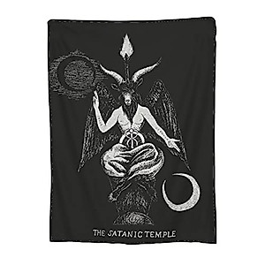 Satanic Demon Devil Ritual Pagan Baphomet Full Fleece Throw Cloak Wearable Blanket Flannel Fluffy Comforter Quilt Nursery Bedroom Bedding King Size Plush Soft Cozy Air Conditioner Blanket