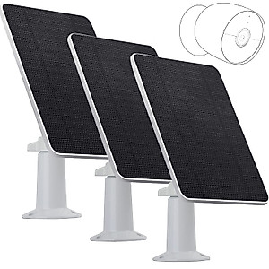 UYODM 3W Solar Panel Compatible with Google Nest Cam Outdoor or Indoor, Battery - Continuous Power Supply, IP67 Weatherproof (3PACK,White)