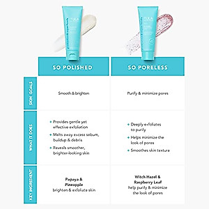 TULA Skin Care So Poreless Exfoliating Blackhead Scrub | Powerful and Gentle Exfoliation, Refreshing and Smoothing, Contains Probiotic Extracts, Volcanic Sand, Pink Salt, and Witch Hazel | 82 g