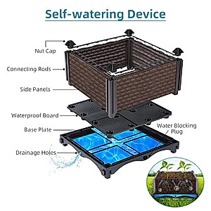 Large Planters for Outdoor Plants - Deepened 20" H, Raised Beds for Gardening Self Watering, Elevated Planter Box with Legs, Rectangular Garden Planters for Outdoor Plants Flowers, 47.2"L x 15.7"W