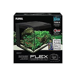 Fluval Flex Aquarium Kit, Black, 9 Gallon