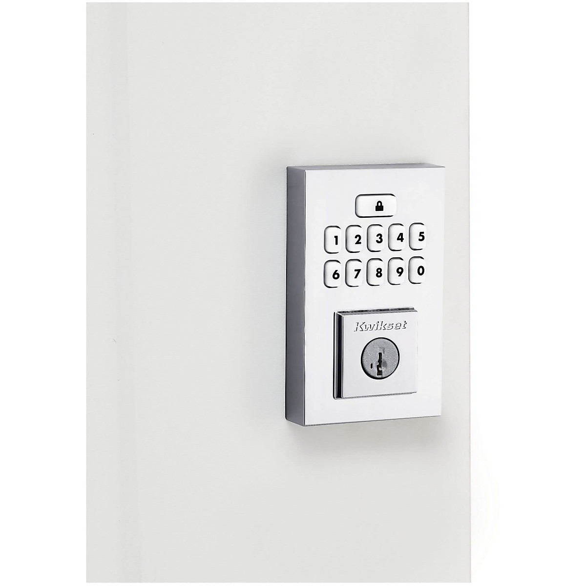 Kwikset 9260CNT-26S Contemporary SmartCode Keypad Electronic Deadbolt SmartKey Bright Chrome Finish